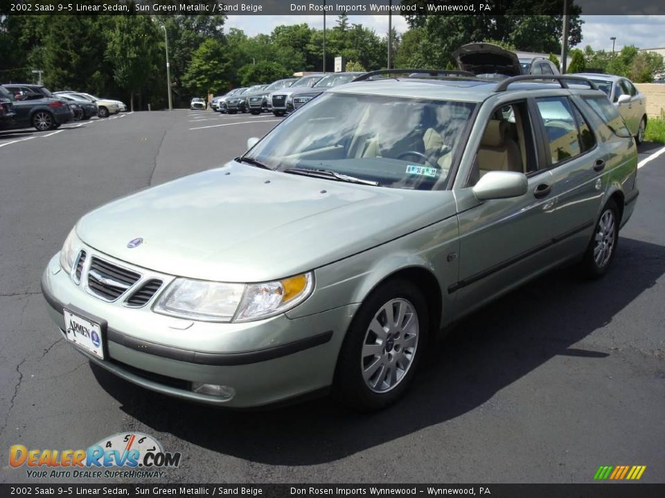 2002 Saab 9-5 Linear Sedan Sun Green Metallic / Sand Beige Photo #1 | DealerRevs.com